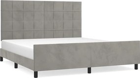 Rám postele bez matrace světle šedý 160 x 200 cm samet 3125763
