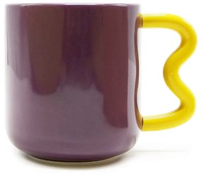 Porcelánový hrnek Creative Coloured Violet, 350 ml – fialový, se žlutým ouškem