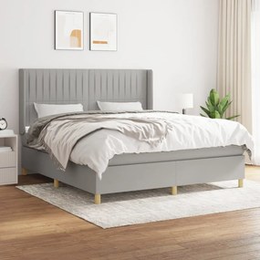 Box spring postel s matrací světle šedá 160 x 200 cm textil 3132161