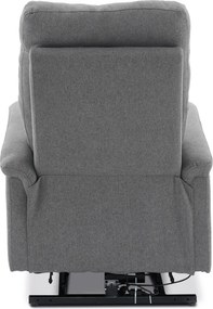 Křeslo polohovací masážní s výhřevem, 8bodová vibrační masáž, zvedací systém, USB, šedá látka (72 x 95) cm