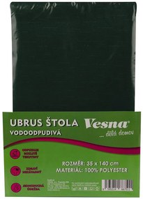 Ubrus štola 35x140 vodoodpudivá úprava tm. zelená