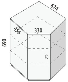 Skříň rohová Domestav D418 Materiál: Smrk, Povrchová úprava: Přírodní provedení