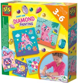 SES CREATIVE Diamantová zvířátka malování a tvoření kreativní set v krabici 14027x