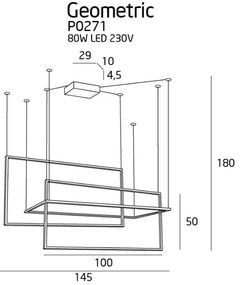 MAXlight GEOMETRIC P0271 moderní závěsné LED svítidlo