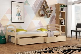 Dřevěná postel TORNADO 06 80x180 cm borovice masiv  s úložným prostorem