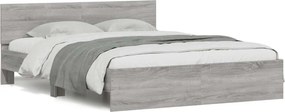 vidaXL Rám postele s čelem 140 x 190 cm Kompozitní dřevo [3207497] Barva: Betonová šedá