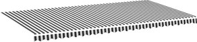 Náhradní plachta na markýzu antracitová a bílá 600 x 300 cm polyesterová 311993