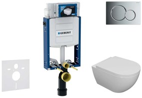 Geberit Kombifix - Set předstěnové instalace, klozetu Oudee a sedátka softclose, tlačítko Sigma01, lesklý chrom SANI15CA1100