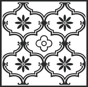 D-c-fix Podlahové samolepící čtverce - Černobílý ornament, rozměr 30,5x30,5cm, balení 11ks, 2745052