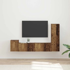 Sestava TV skříněk 4 ks Staré dřevo Kompozitní dřevo 3409004