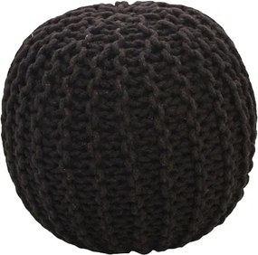 CrazyShop Pletený puf Crazyshop SOLID Mini, černý - ručně pletený
