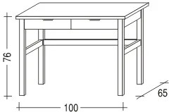 Gazel MARIO stůl zásuvkový přírodní