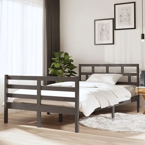 Rám postele šedý masivní dřevo 120 x 190 cm Small Double,  3101255 HangarStore.cz