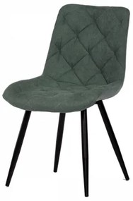 Jídelní židle zelená látka nohy černý kov CT-382 GRN2