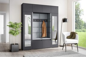 Eka Předsíňová stěna s čalouněnými panely Trinity 32 - Grafit / Šedá 2314