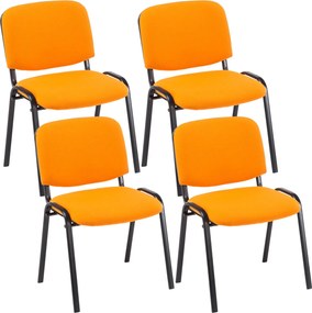 Sada 4 konferenčních židlí Ken látka – oranžová