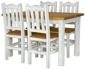ARTEN Rustikální jídelní stůl POPRAD MES02A - borovice (bílý vosk) ROZMĚR: (š/h/v) 140 x 80 x 76 cm