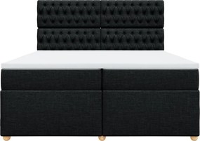 Box spring postel s matrací černá 200x200 cm textil 3291396