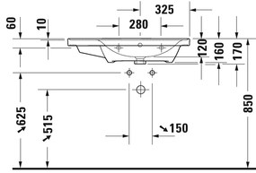 Duravit D-Neo - Umyvadlo do nábytku asymetrické 800 x 480 mm, umyvadlo vpravo, bílá 2370800000