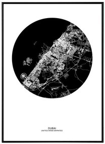 Dubai map - 50x70 cm Obraz