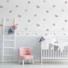 Papírová dětská tapeta s hvězdičkami a zvířátky 450-3, Pippo, ICH Wallcoverings
