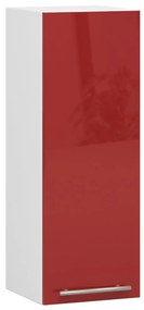 Horní kuchyňská skříňka Ozara W30 H720 (bílá + červený lesk). 1071181