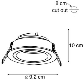 Chytré zapuštěné bodové svítidlo černé se zlatým naklápěním vč. Wifi GU10 - Chuck