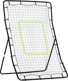 HOMCOM Rebounder pro fotbal přenosný s odrazovou sítí a pásmem pro baseball, basketbal a fotbalové branky pro trénink dětí a dospívajících 75x126cm, Č