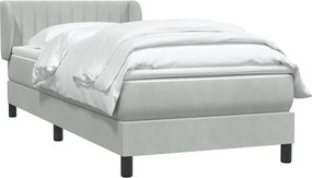 Box Spring Postel s matrací Světle šedá 90x220 cm Samet 3317721