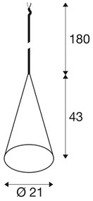 SLV 1008500 Magico 20, kónické závěsné svítidlo 1xE27, černá, průměr 21cm