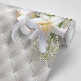 Samolepící tapeta elegantní lilie s imitací kůže