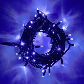 Easy Fix LED světelný řetěz, 20 m, venkovní, modrá, 120 diod, černý kabel, IP67