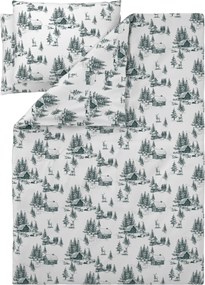 Livarno® Ložní povlečení z jemného flanelu, 200 x 220 cm, 70 x 90 cm (jedle/bílá/zelená)