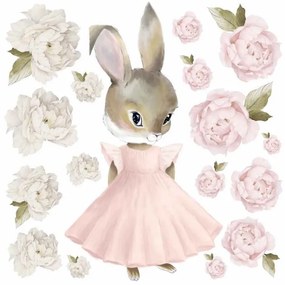 Gario Dětská nálepka na zeď Pastel bunnies - zajíček v sukni Rozměry: L