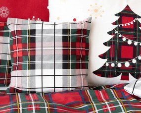 Matějovský povlečení ADVENT zimní, vánoční vzor, červené káro, bavlna hladká, 140x200cm + 70x90cm