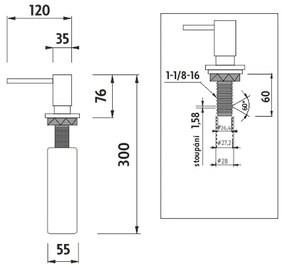 Nimco Vestavěný dávkovač, pumpa 35 mm + hadička UN 4031VH-26