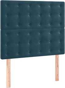 Box spring postel s matrací tmavě modrá 90x200 cm samet 3129433