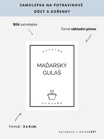 Samolepka na kořenky MAĎARSKÝ GULÁŠ bílá 3 × 4 cm základní písmo