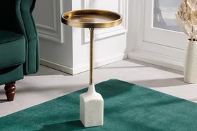 Odkládací stolek Trayful 55 cm starožitný zlatý mramor/ 42721