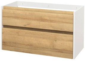 Mereo Mereo, Opto, koupelnová skříňka 101 cm, bílá, dub, bílá/dub, černá, CN932S