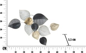Kovová nástěnná dekorace Half Leaf 40 cm vícebarevná/zlatá
