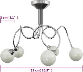 Stropní svítidlo s kulatými drátěnými stínidly pro 5 LED G9 337907