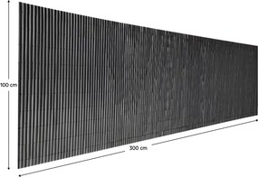 Zahradní zástěna, černá, 300x100 cm, ABEO