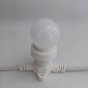 LED žárovka ledově bílá, patice E27, 12 diod
