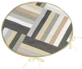 Bellatex Sedák Adéla kulatý hladký průměr 40 cm Pruhy šedá, béžová