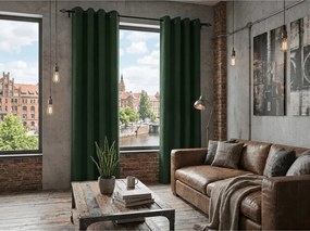 Zatemňovací závěs DUNES VELVET 140x250 cm, tmavě zelený Zavěšení: Kovové kroužky