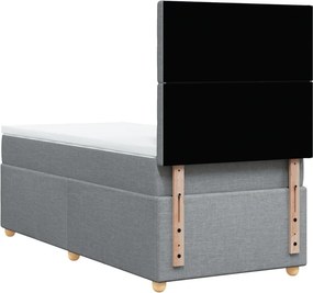 Box spring postel s matrací světle šedý 100 x 200 cm textil 3291205