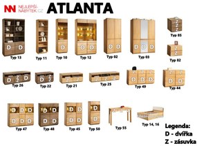 Dubová ložnice z masivu ATLANTA/Helsinki dub pálený