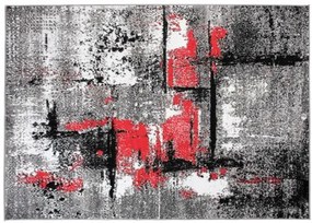 Kusový koberec moderní MAYA Q541A bílý šedý červený Rozměr: 220x300 cm