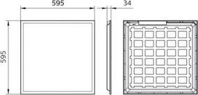 LED panel PILA RC007B LED40S/840 PSU I W60L60 OC UGR<19 40W 4000lm 4000K neutrální bílá